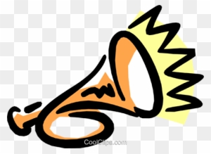 Bugle Royalty Free Vector Clip Art Illustration - Bugle Clip Art - Free ...