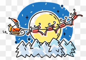 Santa's Sleigh And Reindeer Royalty Free Vector Clip - Preposition In ...