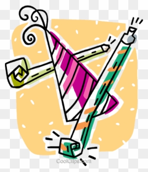 Party Hat And Noisemakers Royalty Free Vector Clip - Party Hat And ...