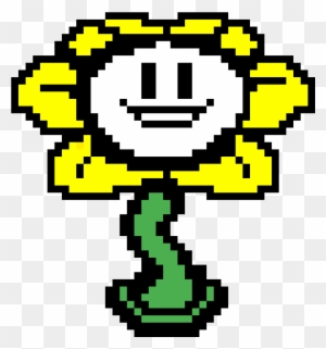 Howdy I'm Flowey - Undertale Flowey Pixel Art Grid - Free Transparent ...