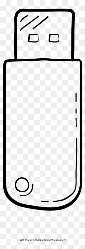 Flash Drive Coloring Page - Line Art - Free Transparent PNG Clipart ...
