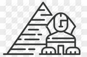 512 X 335 1 - Pyramids And Sphinx Outline - Free Transparent PNG ...