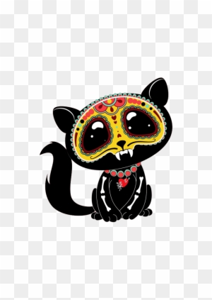 Cat Walking Clip Art - Day Of The Dead Animal Coloring Pages - Free ...
