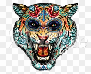 Day Of The Dead Tiger - Tiger Sugar Skull - Free Transparent PNG ...
