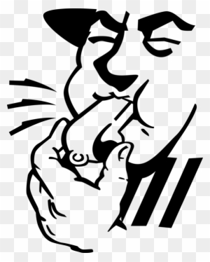 Vector Illustration Of Referee Blows Sports Referee - Blowing Whistle ...
