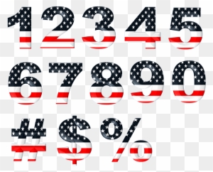 Numbers Numeric Stars - Stars And Stripes Free Font - Free Transparent ...