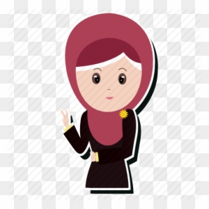 Veil Clipart Head Scarf - Cute Muslim Cartoon Png - Free Transparent ...