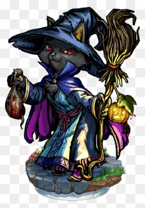 Black Cat Mage Ii - Cat Mage - Free Transparent PNG Clipart Images Download