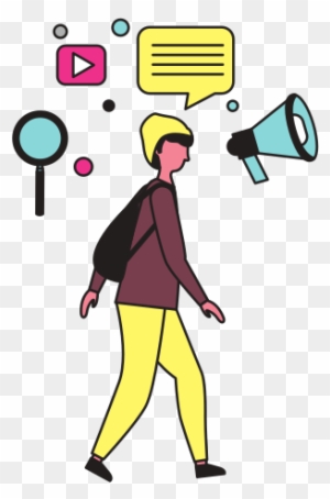 Man Using Mobile And Social Media Icons - Social Media Image Man - Free ...