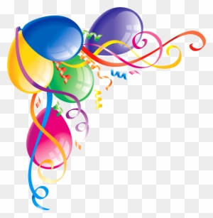 Balloonflourishupperleft - Corner Birthday Balloons Png - Free ...