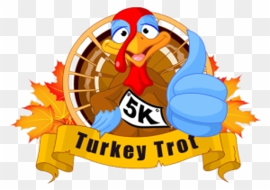 Turkey Trot 5k - Thanksgiving Turkey Serving Pumpkin Greeting Card ...