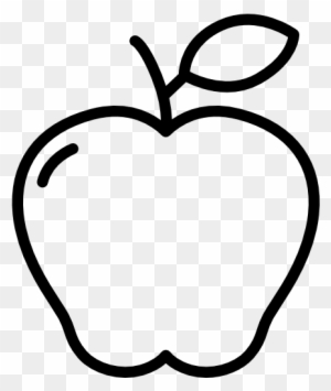 Black, Apple, Food, Fruit, Outline, Drawing, White - Line Drawing Of ...