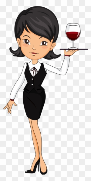 Free Clipart Of Waiters, Waitresses And Bartenders - Waitress Clipart ...