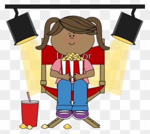 Girl Eating Popcorn In Directors Chair - Movie Theater - Free ...