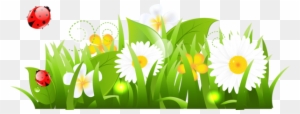 Flowers And Grass Png Picture Clipart - Spring Flowers Transparent ...