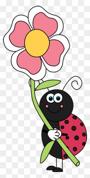 Pink Ladybug Clip Art - Ladybug On Flower Clipart - Free Transparent ...