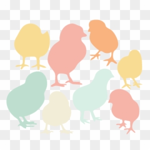 Baby Chick Silhouette Set Svg Scrapbook Title Cat Svg - Scalable Vector ...