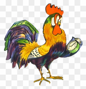 Rooster With Clock, Flying Bird With Letter - Bird Flying With A Letter ...