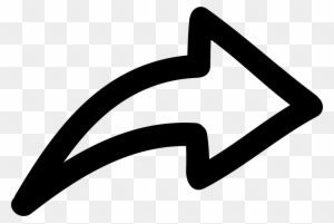 Forward Hand Drawn Arrow Pointing To Right Comments - Icon Tanda Panah ...