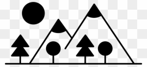 Mountain Side With Trees Made Up Different Shapes Comments - Triangle ...
