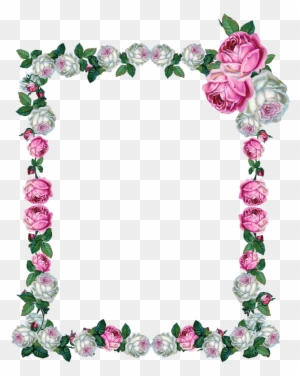 Free Digital Vintage Rose Frame And Border - Transparent Background ...