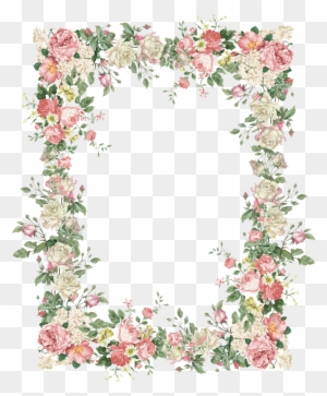 Free Digital Vintage Rose Frame And Scrapbooking Paper - Vintage Flower ...