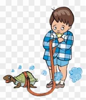 Sammy With Turtle On Leash - Turtle On A Trail Cartoon - Free ...