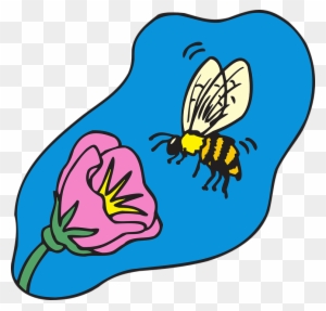 Bee Smelling A Flower - Butterfly And Bee Clipart - Free Transparent ...