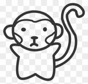 Monkey Line Art Free Vector 4vector - Monkey Face Paper Plate - Free ...