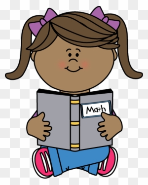 Girl Reading A Math Book Clip Art - Students Doing Math Clipart - Free ...