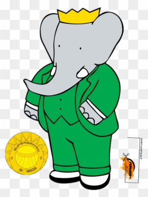 Babar, Badou Waving King Babar Walking With Scepter - Babar Cartoons ...