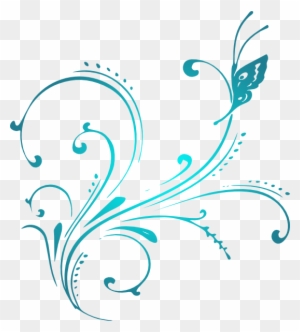 Butterfly Scroll Clip Art At Clker - Corner Designs For Painting - Free ...