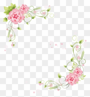 Floral Header - Bright Pink Flower Corner Border Png - Free Transparent ...