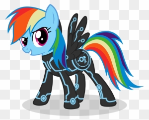 Capt-nemo, Crossover, Rainbow Dash, Safe, Simple Background, - Mlp Tron ...