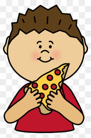 Pizza - Clip Art Boy Eating - Free Transparent PNG Clipart Images Download