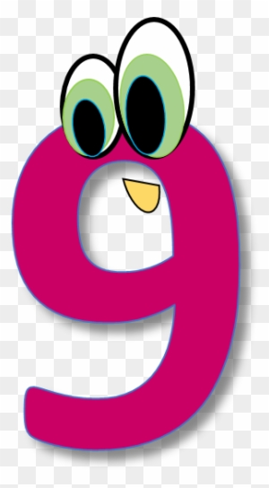 Cartoon Animated Number 9