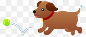 Puppy Chasing After Ball Free Clip Art - Dog Playing Fetch Clipart ...