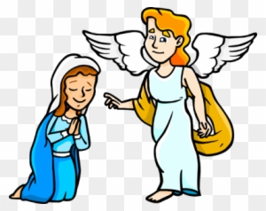 Mary In Bible Clip Art - Angel Gabriel And Mary Cartoon - Free ...