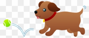 Free Clip Art Of A Cute Brown Puppy Chasing After A - Dog Catching Ball ...