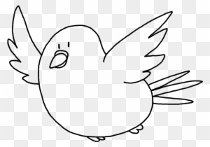 Fat Flying Bird Lineart - Drawing - Free Transparent PNG Clipart Images ...