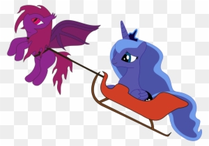 Mlp Luna And Bat Pony's Christmas Sleigh By Stormy1191 - Cartoon - Free ...
