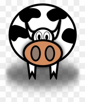 Simple, Cartoon, Barn, Farm, Cow, Milk, Dairy, Animal - Cow Clip Art ...