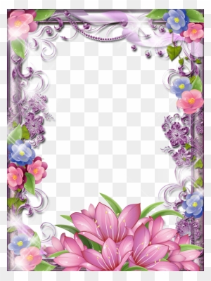 Purple Flower Clipart Glitter - Beautiful Borders For Projects - Free ...