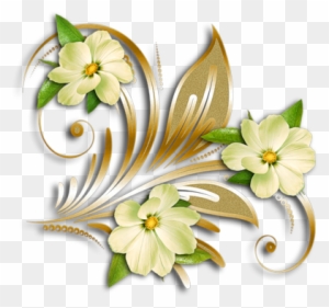 Yellow Flowers Gold Ornament Clipart - Clip Art - Free Transparent PNG ...