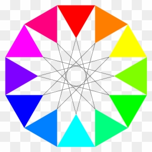 Rainbow Dodecagon And Black Dodecagram - Dodecagon Designs - Free ...