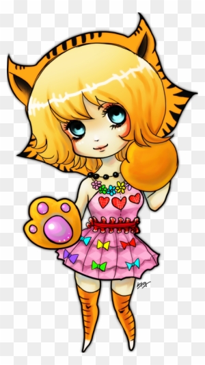 Day 260 By Unsolvedenigma - Tiger Girl Chibi Png - Free Transparent PNG ...