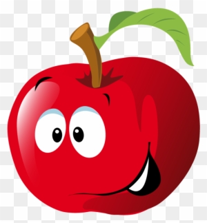 Waving Red Apple Clip Art Image Clipart Face - Apple Fruit With Face ...