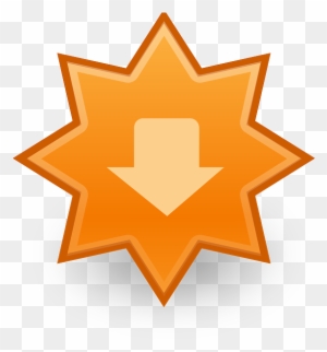 Download, Arrow, Down, Star, Badge, Orange, Icon - Update Icon - Free ...