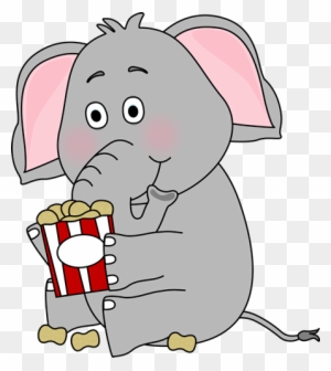 Elephant Clip Art - Cartoon Elephant With Peanuts - Free Transparent ...