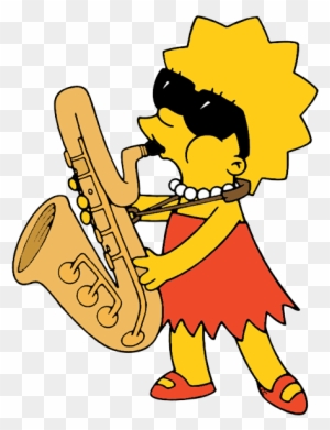 Lisa Simpson With Saxophone - Free Transparent PNG Clipart Images Download